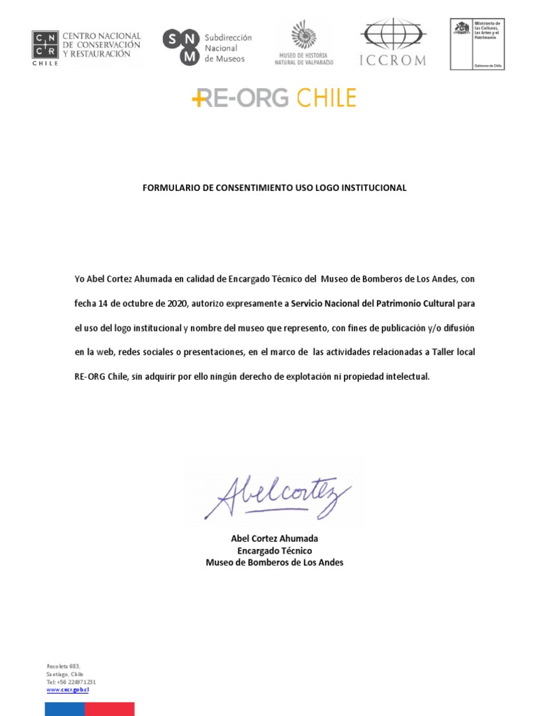 Autorización para uso de logo institucional en actividades de difusión ...
