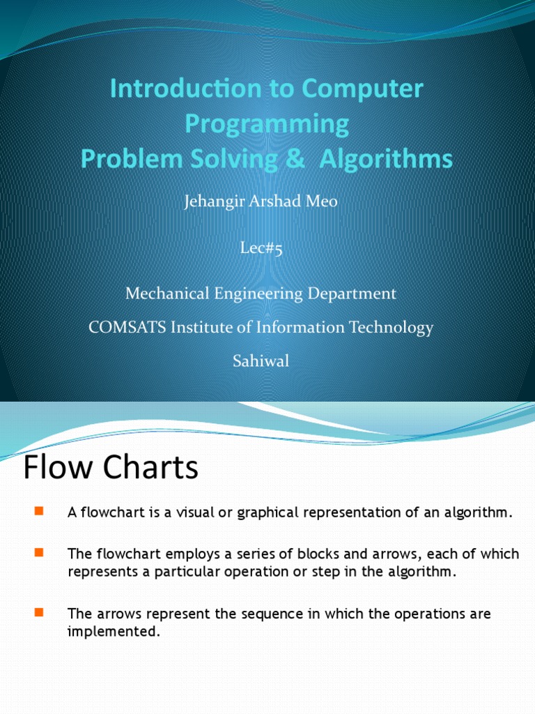Introduction To Computer Programming Problem Solving And Algorithms Pdf Algorithms Inputoutput 