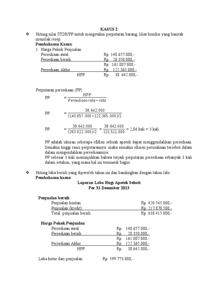 ANALISIS KEUANGAN APOTEK | PDF