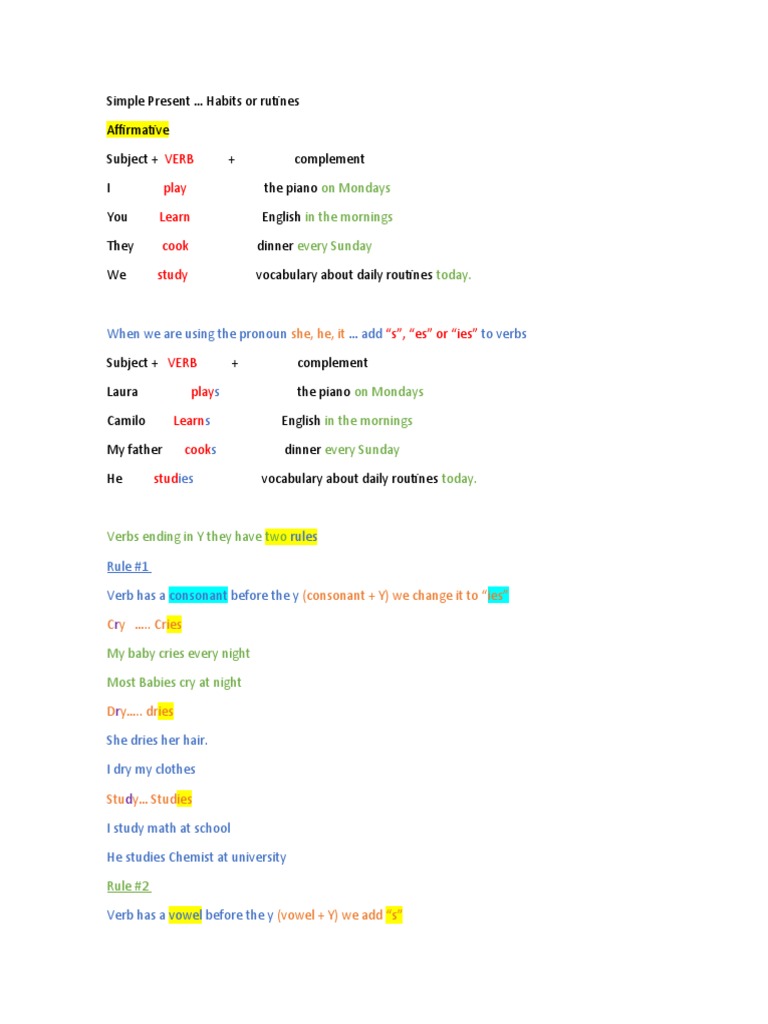 Simple Present Explanation | PDF | English Language | Human Communication