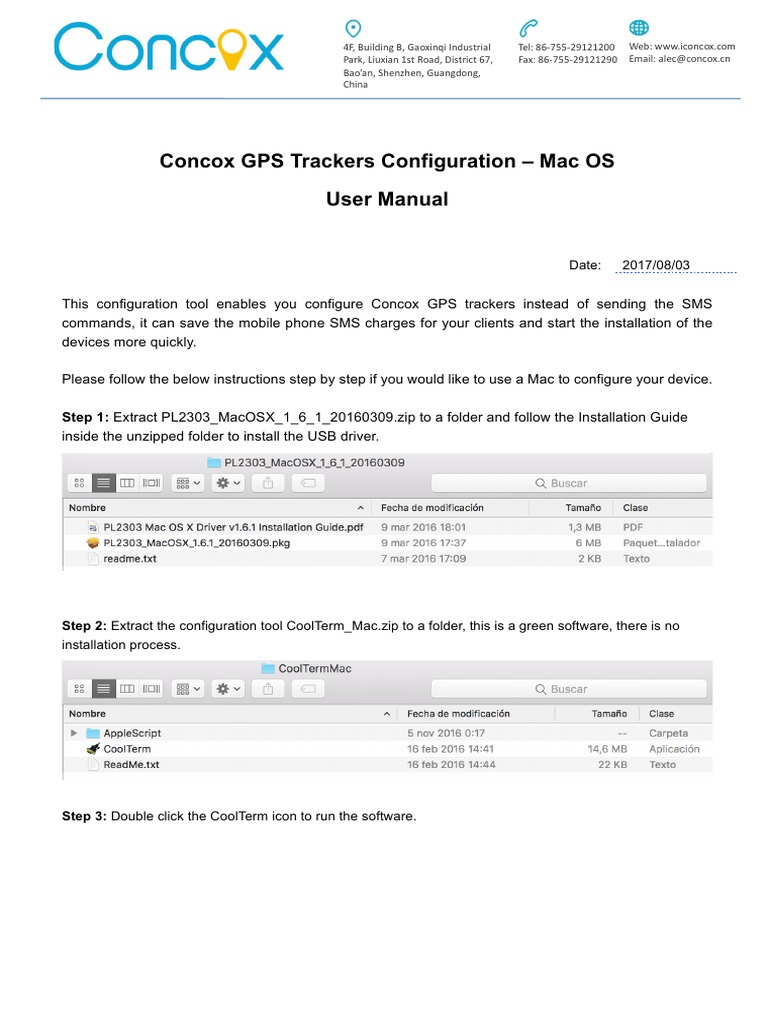 Concox GPS Trackers Configuration Tool Instruction - Mac | PDF | Computer Hardware | Digital ...