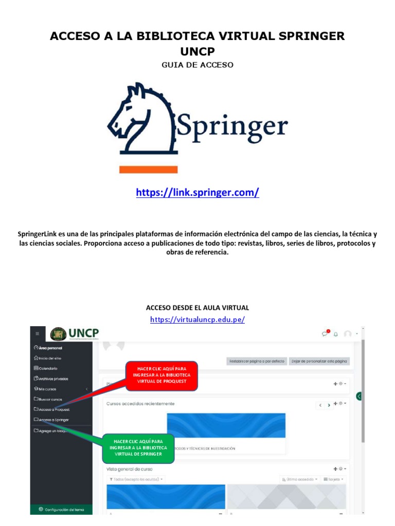Guia Biblioteca Virtual Springer | PDF | Libreria digital | Bibliotecas