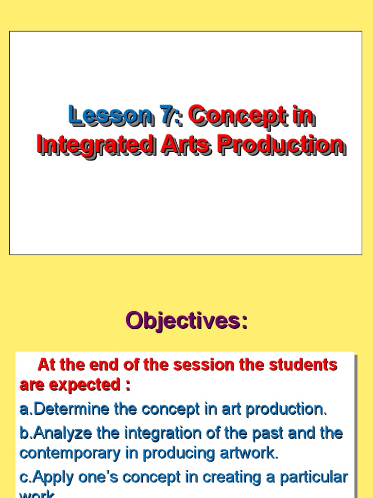Lesson 7:: Concept in Integrated Arts Production | PDF | Printmaking ...