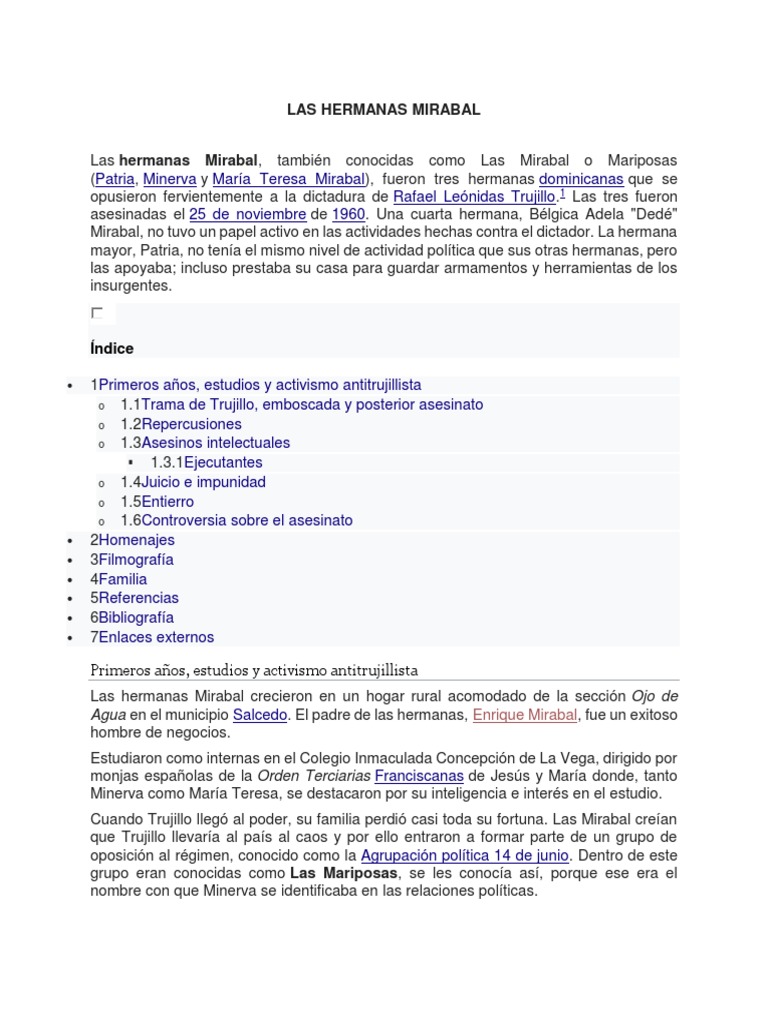 Las Hermanas Mirabal | PDF | Thriller y crimen