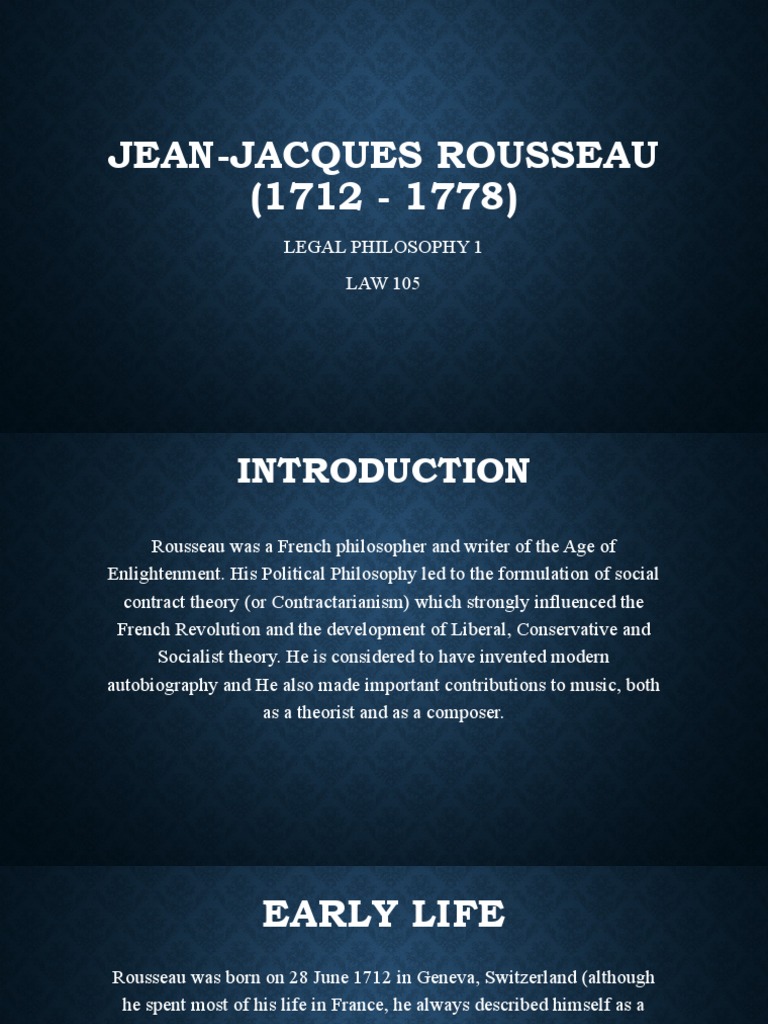 Jean-Jacques Rousseau (1712 - 1778) | PDF | Social Contract | Jean ...