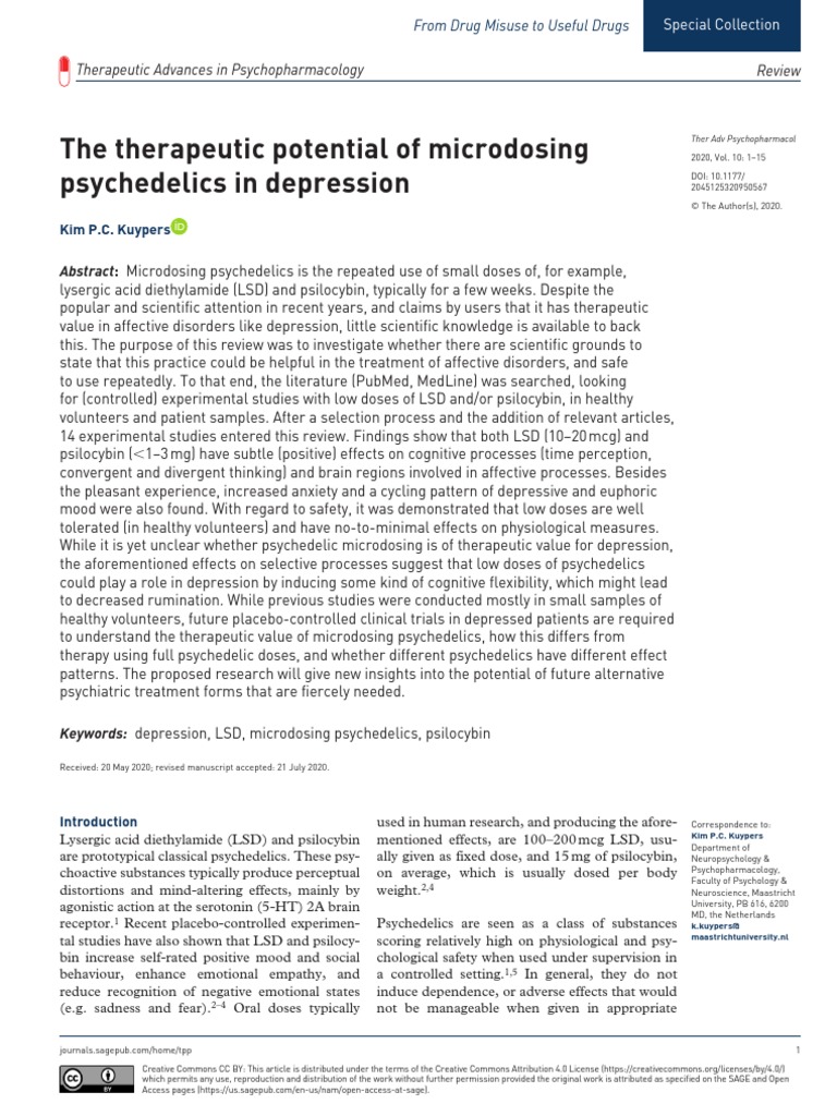 The Therapeutic Potential of Microdosing Psychedel | PDF | Psilocybin ... The Therapeutic Potential of Microdosing Psychedel | PDF | Psilocybin ...