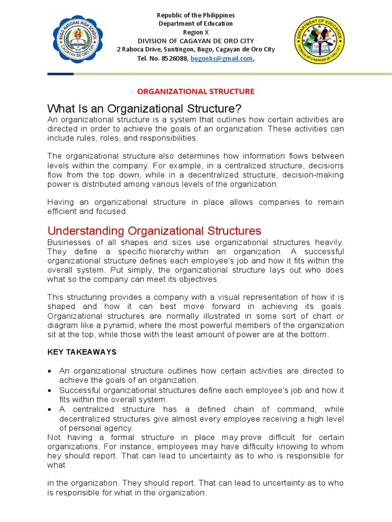 Organizational Structure | PDF | Organizational Structure | Policy