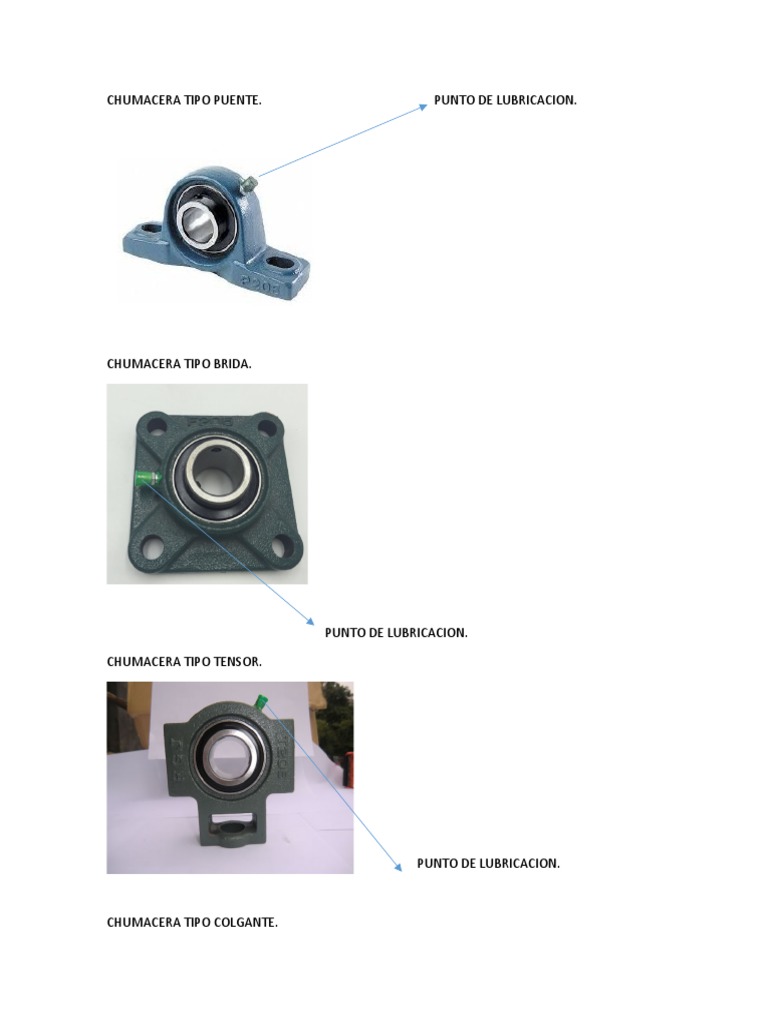 Tipos y Lubricación de Chumaceras | PDF | Herramientas | Ingeniería ...