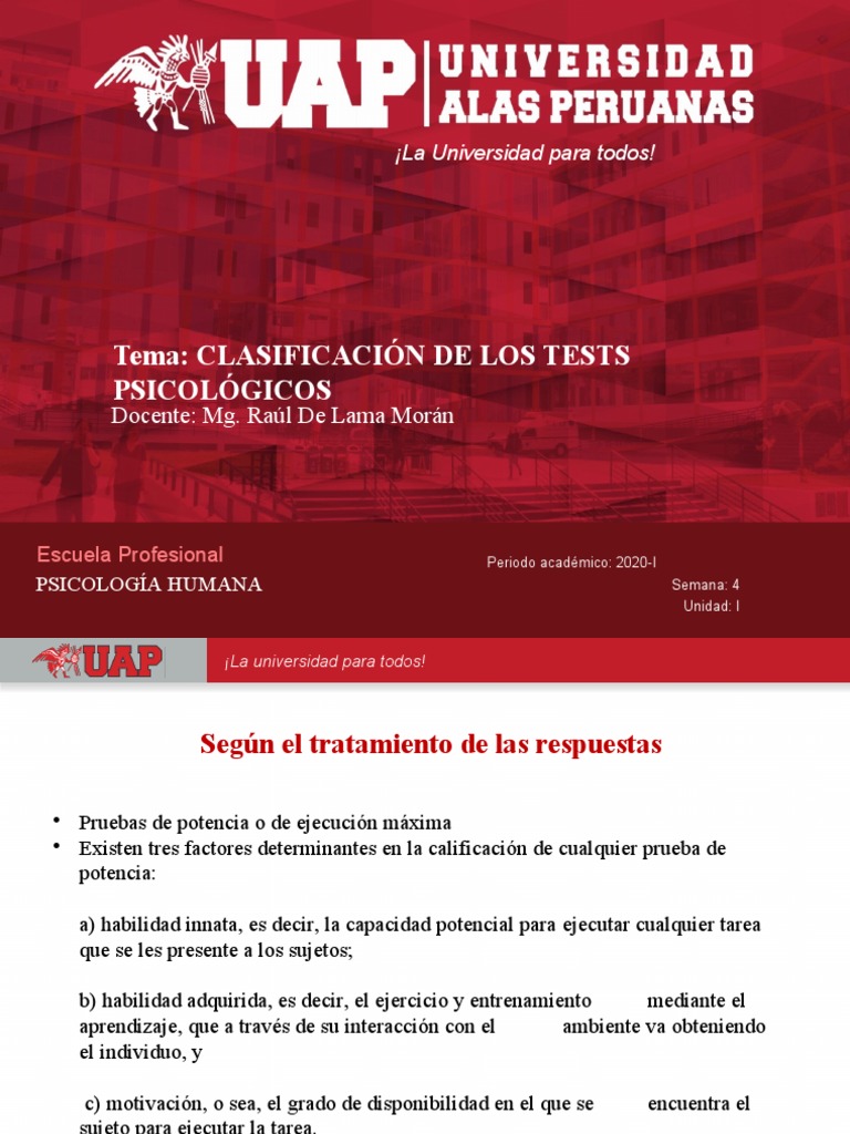 Clasificación de Tests Psicológicos | PDF | Inteligencia | Epistemología