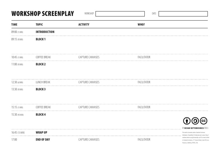 Workshop Screenplay: Time Topic Block 1 Activity Who? | PDF