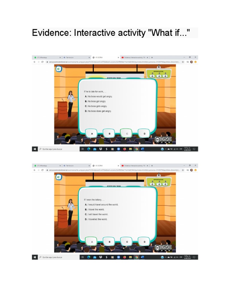 Evidence Interactive Activity What If | PDF