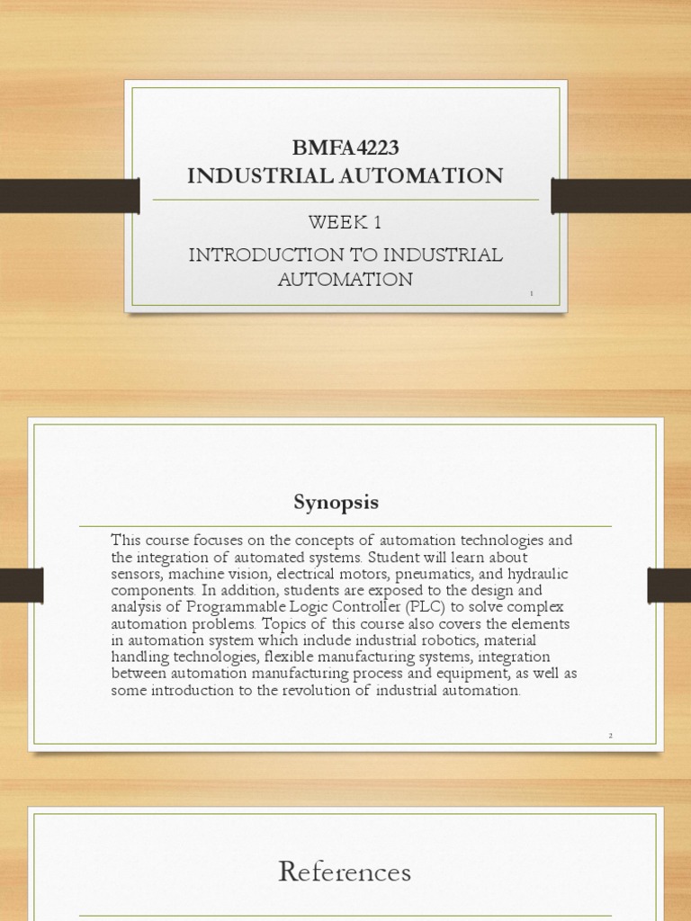 LN1 - Introduction To Industrial Automation | PDF | Automation | Machines