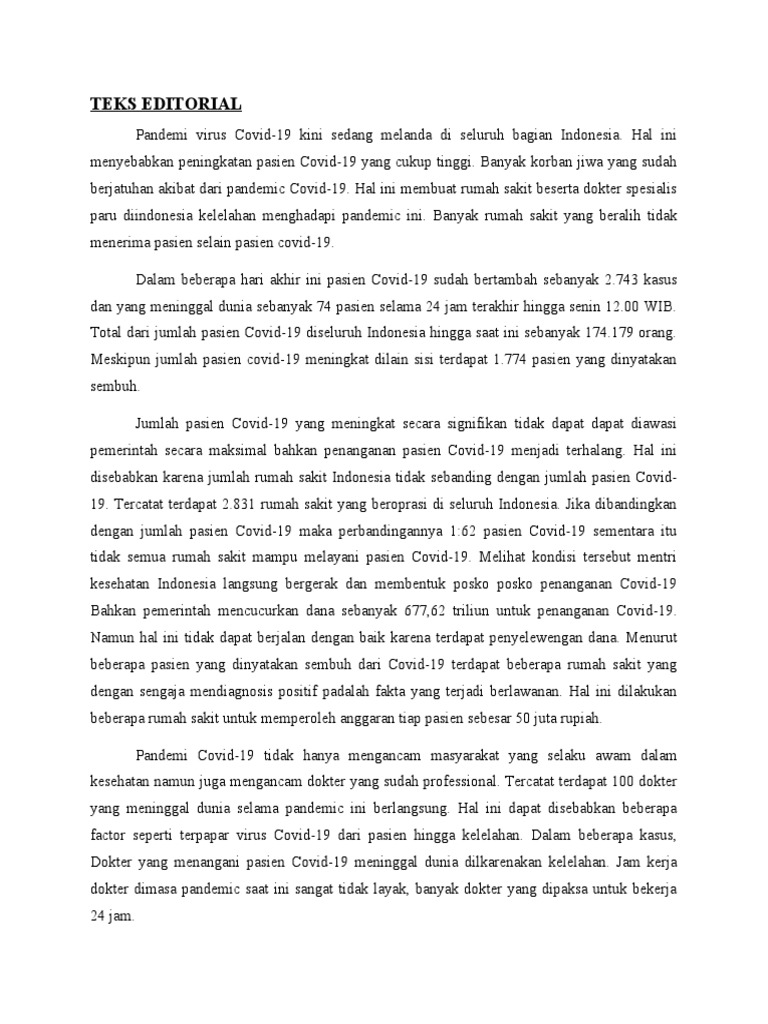 Contoh TEKS EDITORIAL | PDF