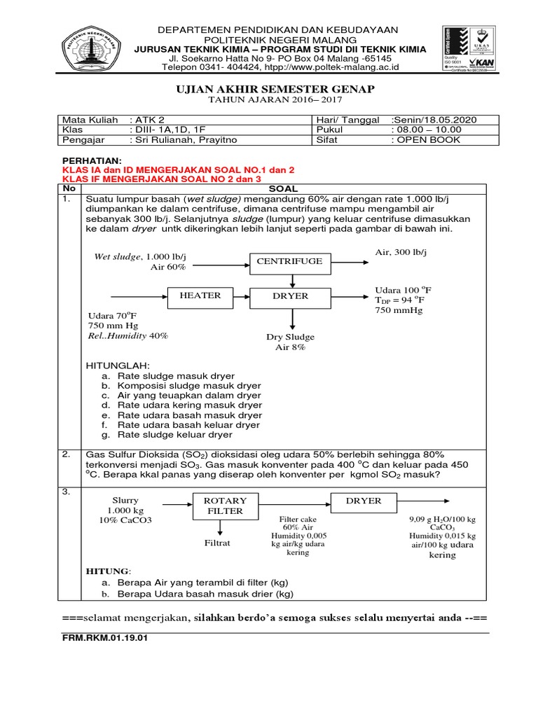Soal Uas Atk Ii - Diii Ta 2019-2020 PDF | PDF