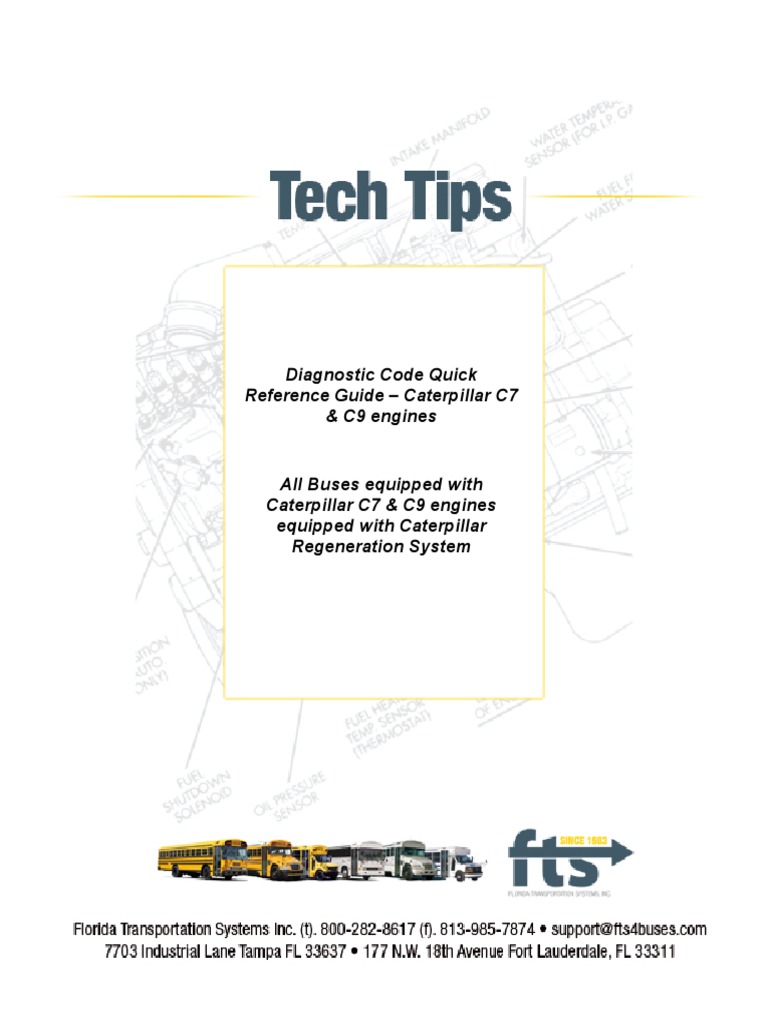 Diagnostic Code Quick Reference Guide - Caterpillar C7 & C9 Engines ...