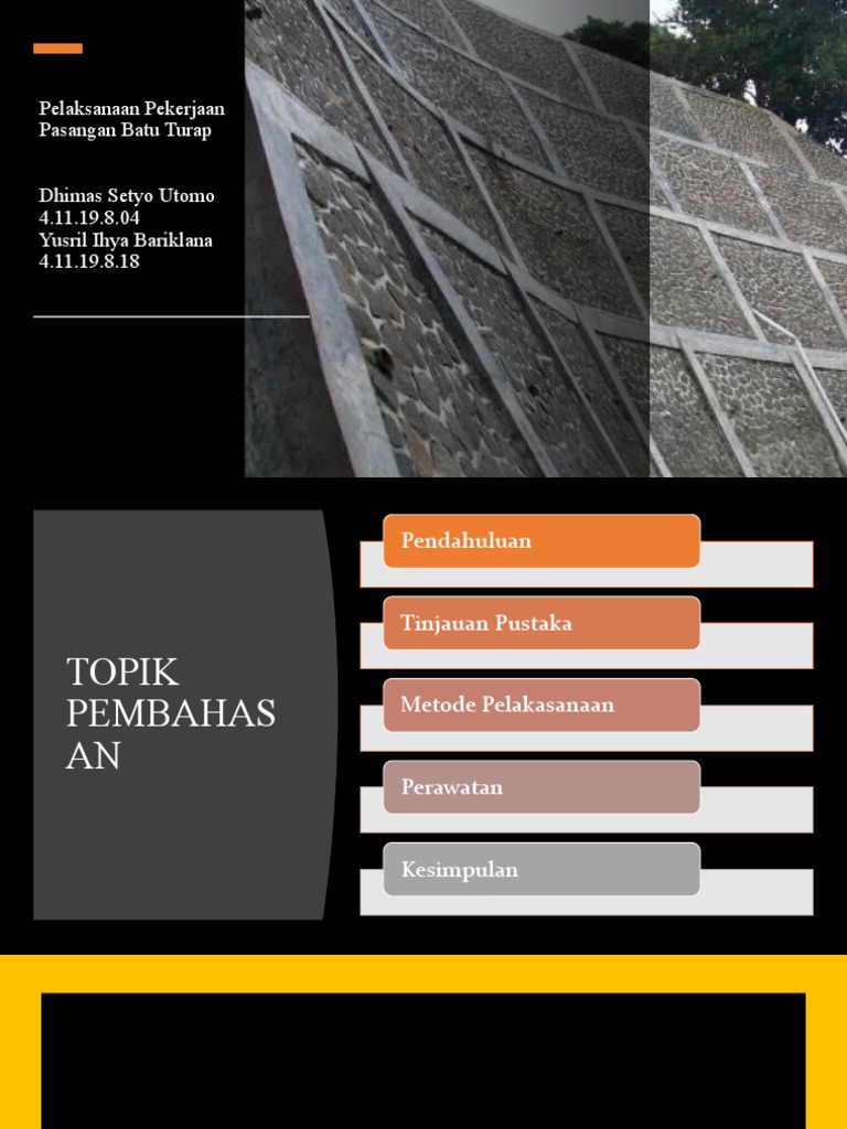 Pekerjaan Pasangan Batu Turap | PDF