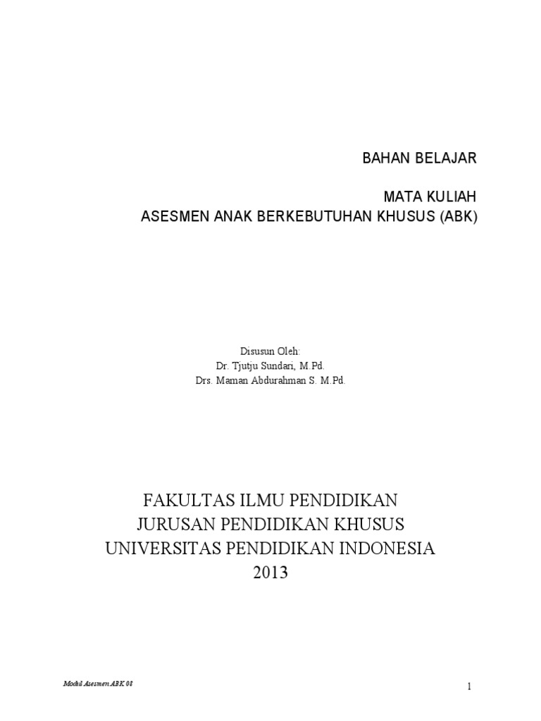 Modul Asesmen ABK | PDF