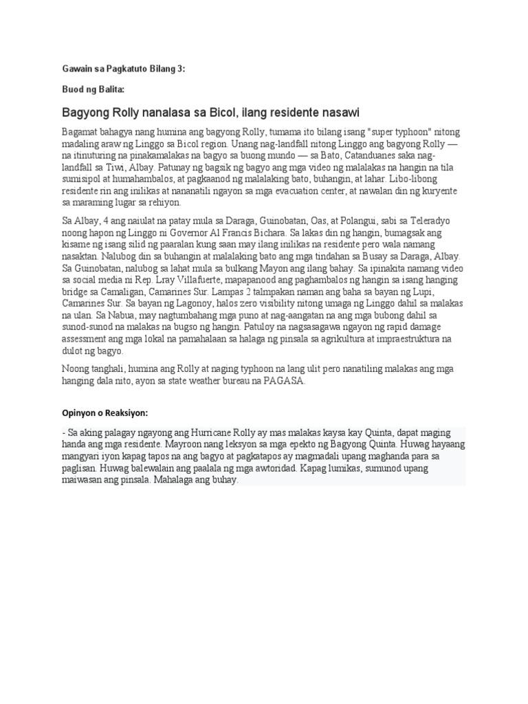 Gawain Sa Pagkatuto Bilang 3 | PDF