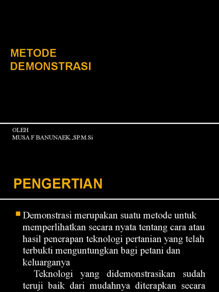 Metode Penyuluhan Demonstrasi Dan Kursus Tani | PDF | Karier & Perkembangan