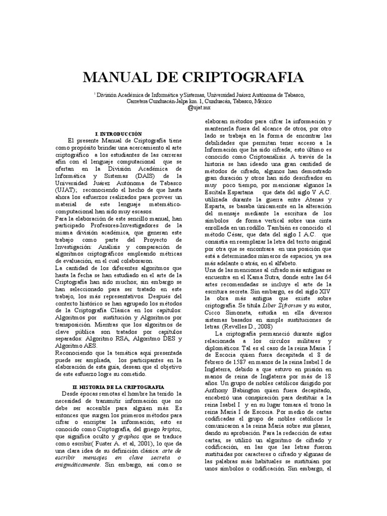 Manual de Criptografia | PDF | Criptografía | Clave (criptografía)
