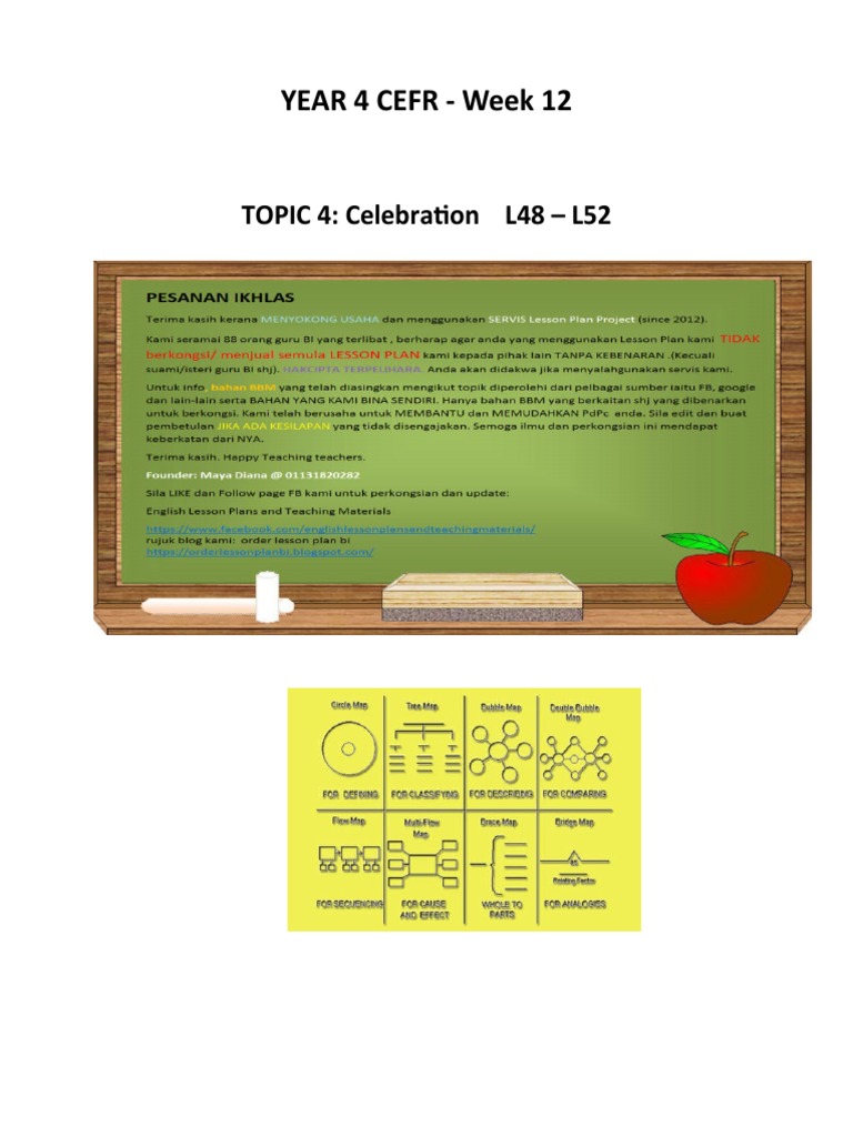Year 4 CEFR Celebrations Lesson Plan | PDF | Semiotics | Cognitive Science