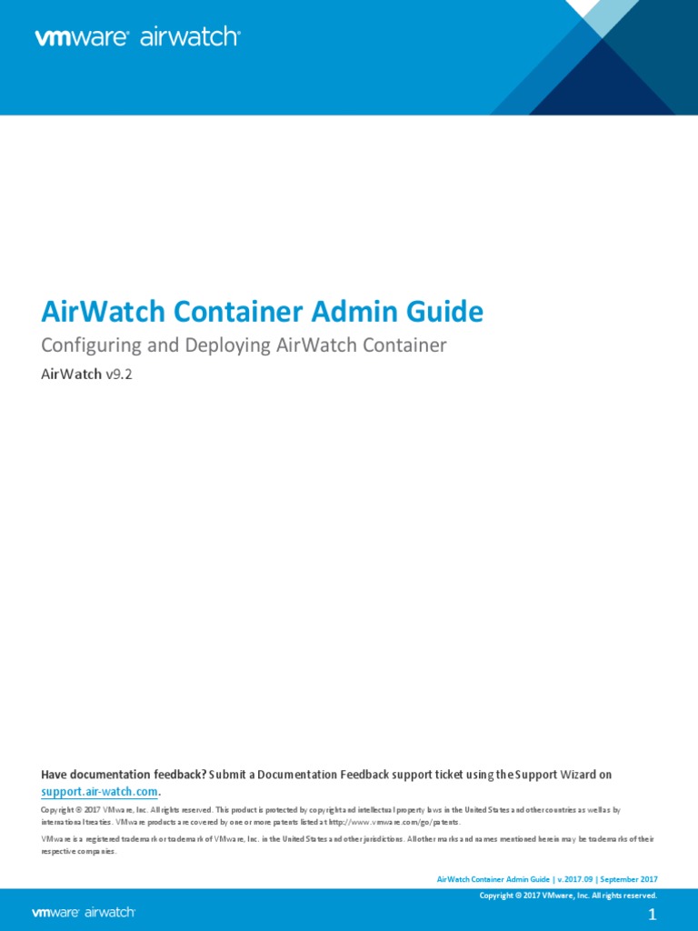AirWatch Container Admin Guide v9 - 2 | PDF | Ios | Application Software