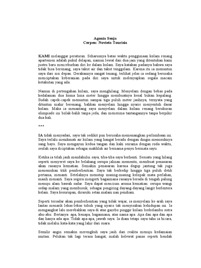 Analisis Cerpen Agonia Senja | PDF