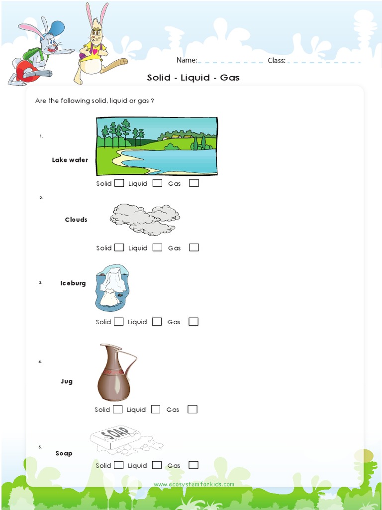 Classify As Solids Liquid Gas | PDF