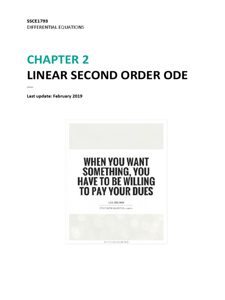 Linear Second Order Ode: Differential Equations | PDF | Electrical ...