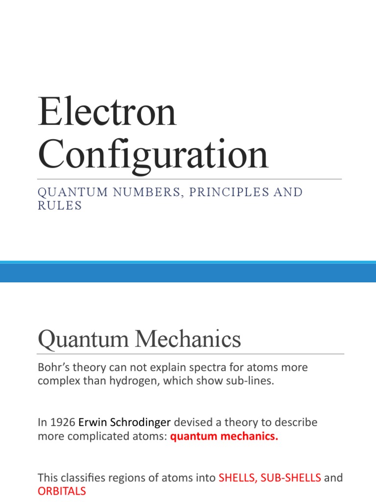 Lecture 6 - Electron Configuration | PDF | Electron Configuration ...