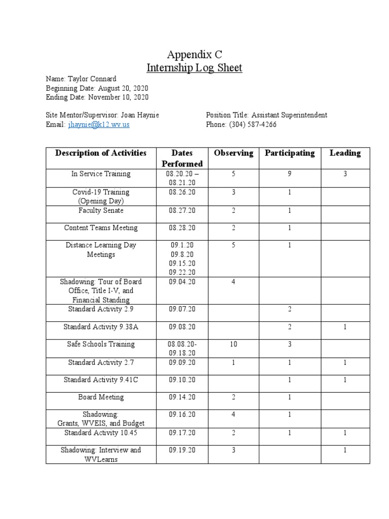 Final A Superintendent Log | PDF