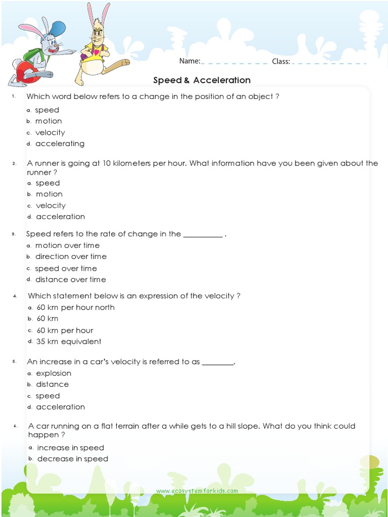 Speed and Acceleration PDF | PDF