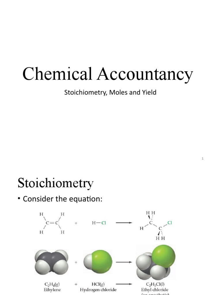 Lecture 12 - Stoichiometry, Moles and Yield | PDF | Stoichiometry ...