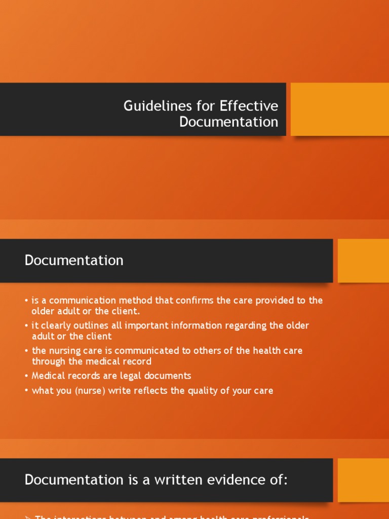 Effective Documentation Guidelines for Nurses | PDF | Medical Record ...