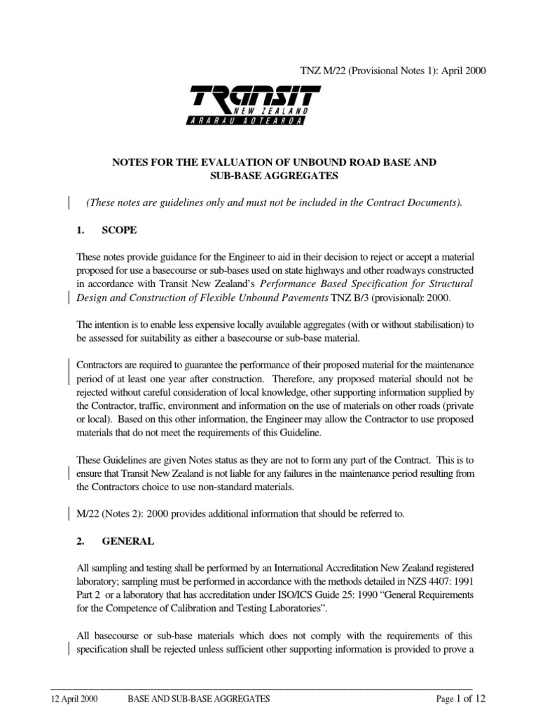 Unbound Road Base Sub Base Aggregates Guide | PDF | Road Surface ...