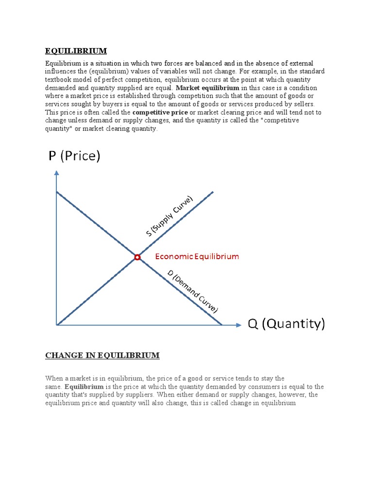 Equilibrium: Equilibrium Is A Situation in Which Two Forces Are ...