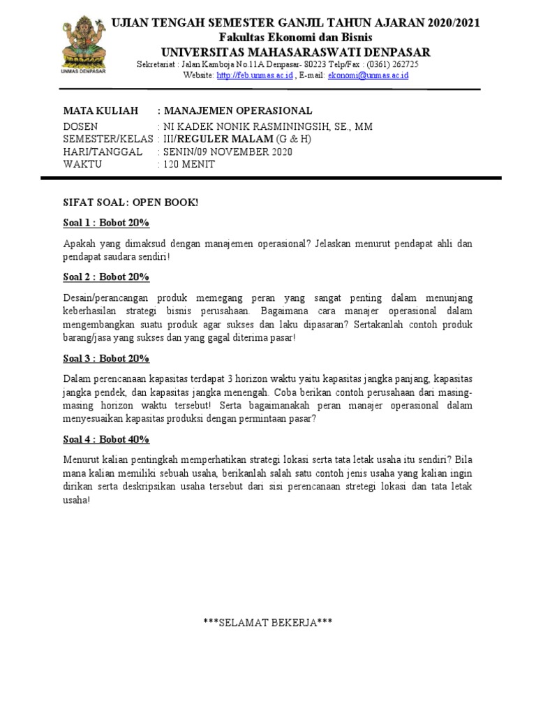 UTS Manop 2019 | PDF