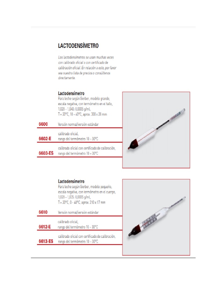 Manual Lactodensimetro PDF | PDF