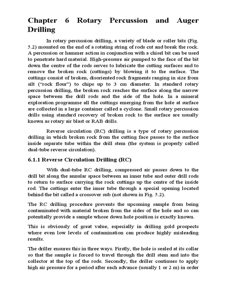 Chapter 6 Rotary Percussion and Auger Drilling | Download Free PDF ...