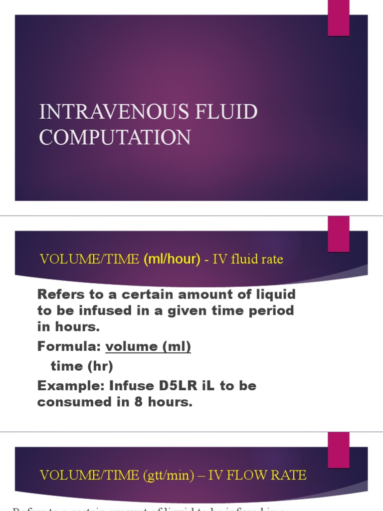 Intravenous Fluid Computation | PDF