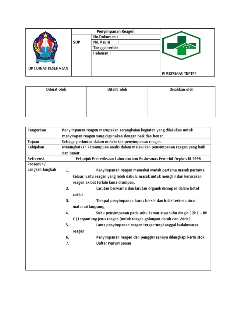 PENYIMPANAN rEAGEN | PDF | Memasak, Makanan, & Anggur | Kesehatan Holistik