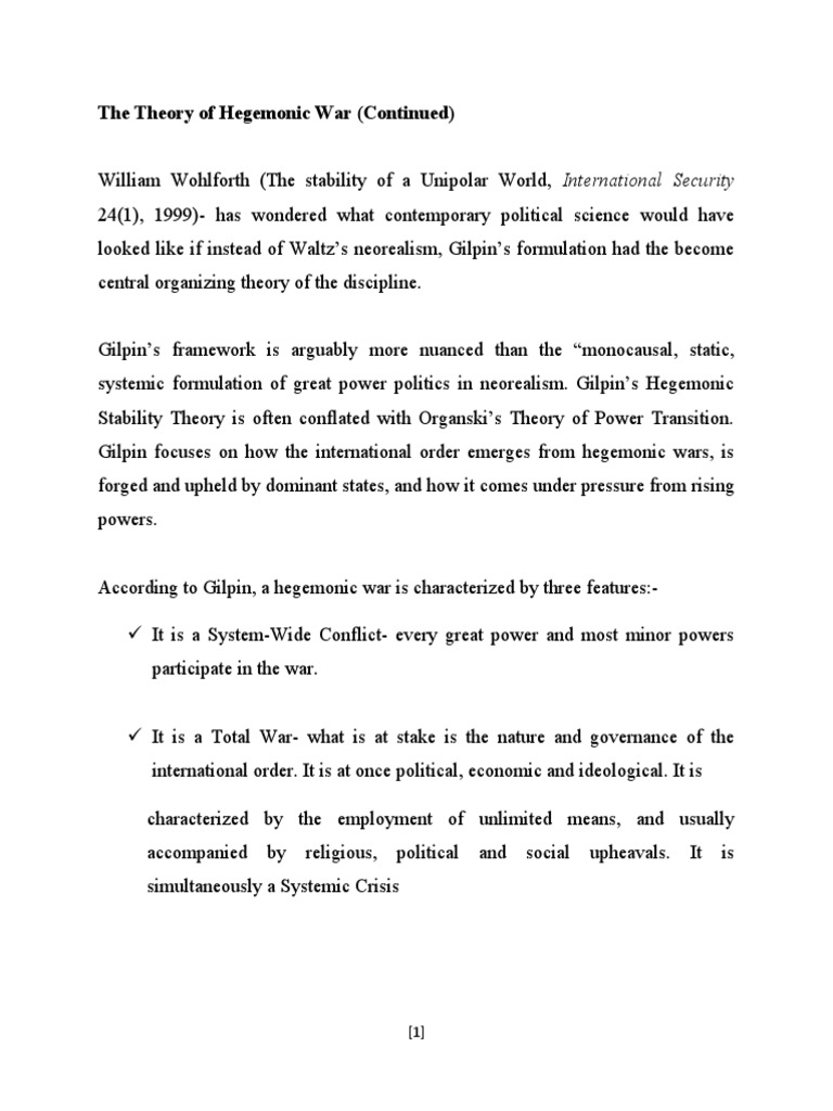 Hegemonic WR Continued | PDF | Hegemony | Polarity (International ...