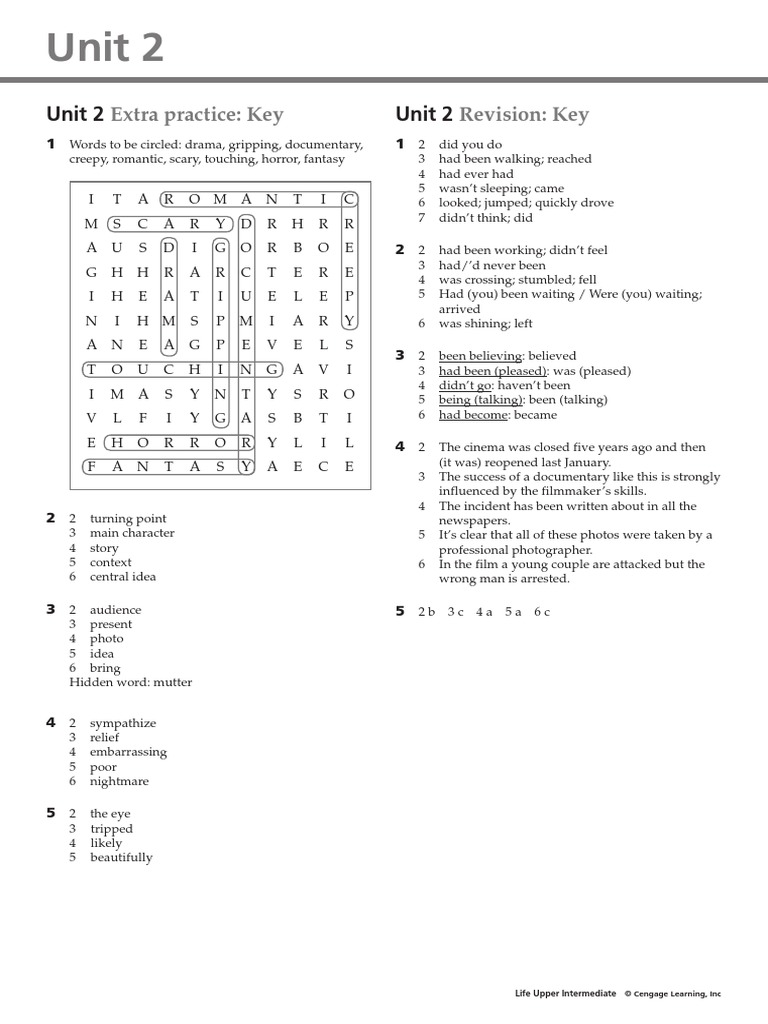 Unit 2: Extra Practice: Key Revision: Key | PDF