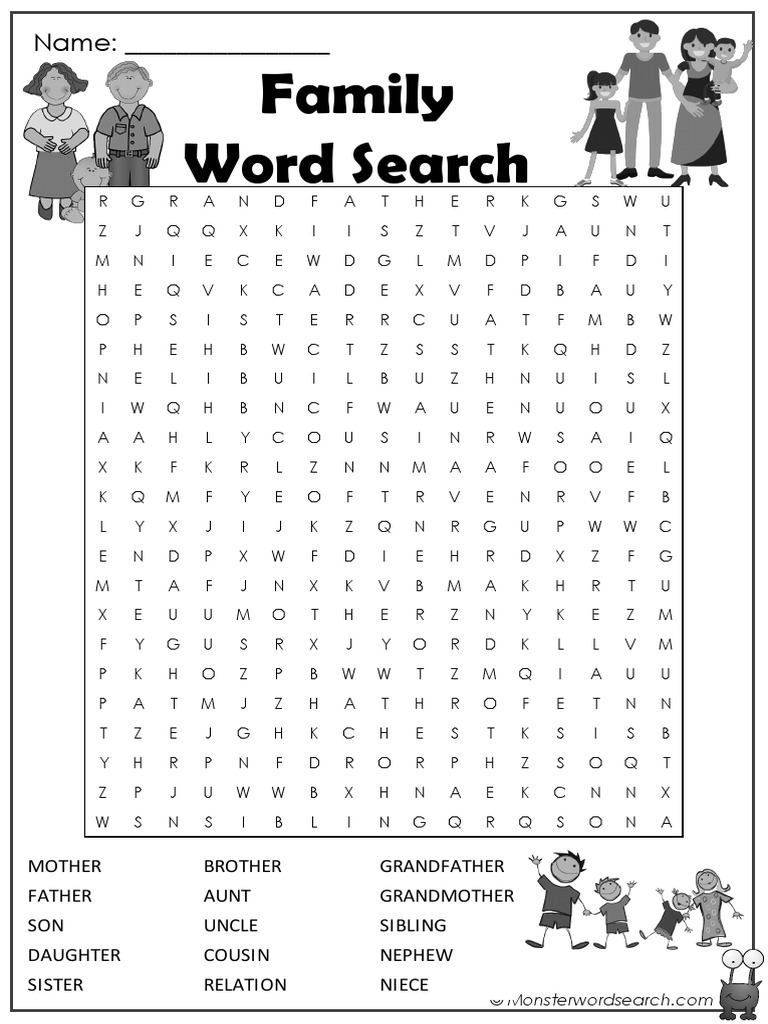 Family Word Search: Name | PDF
