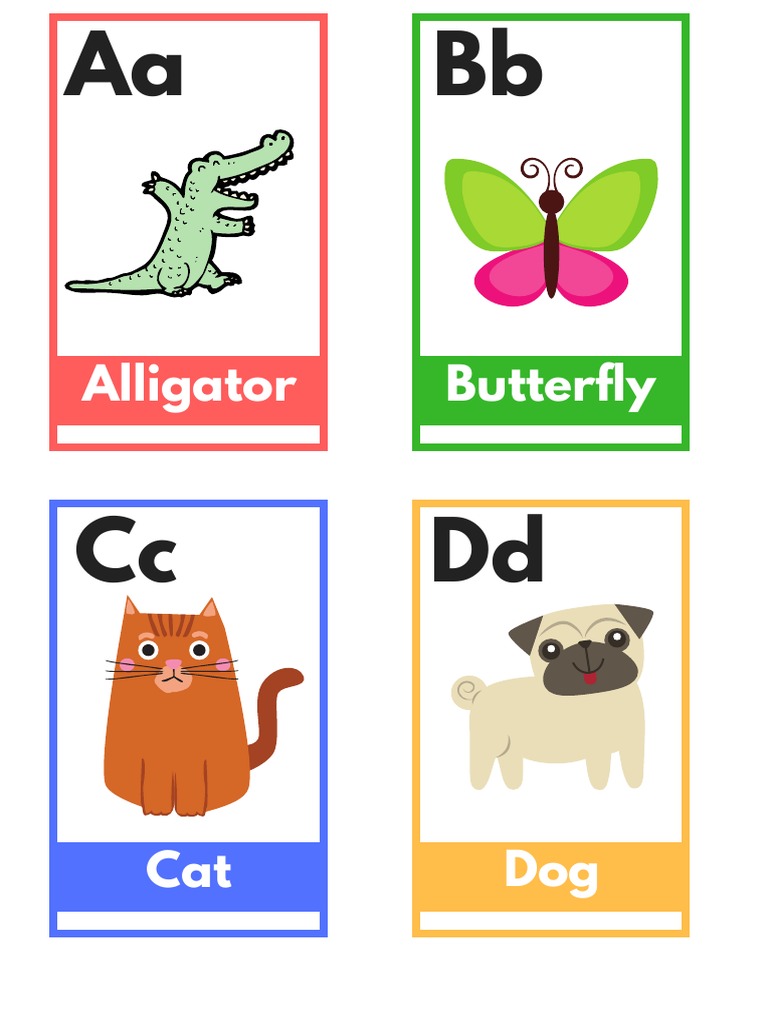 Animal Alphabet Flash Cards | PDF