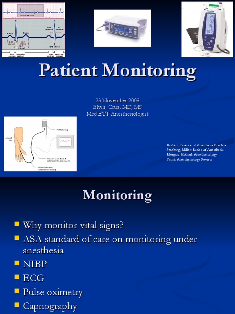 Patient Monitoring | PDF | Anesthesia | Blood Pressure