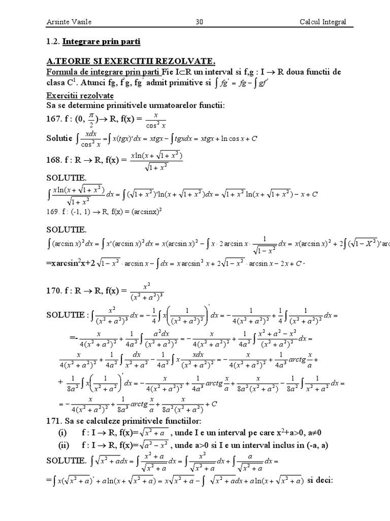Formula de Integrare Prin Părți | PDF | Trigonometry | Special Functions