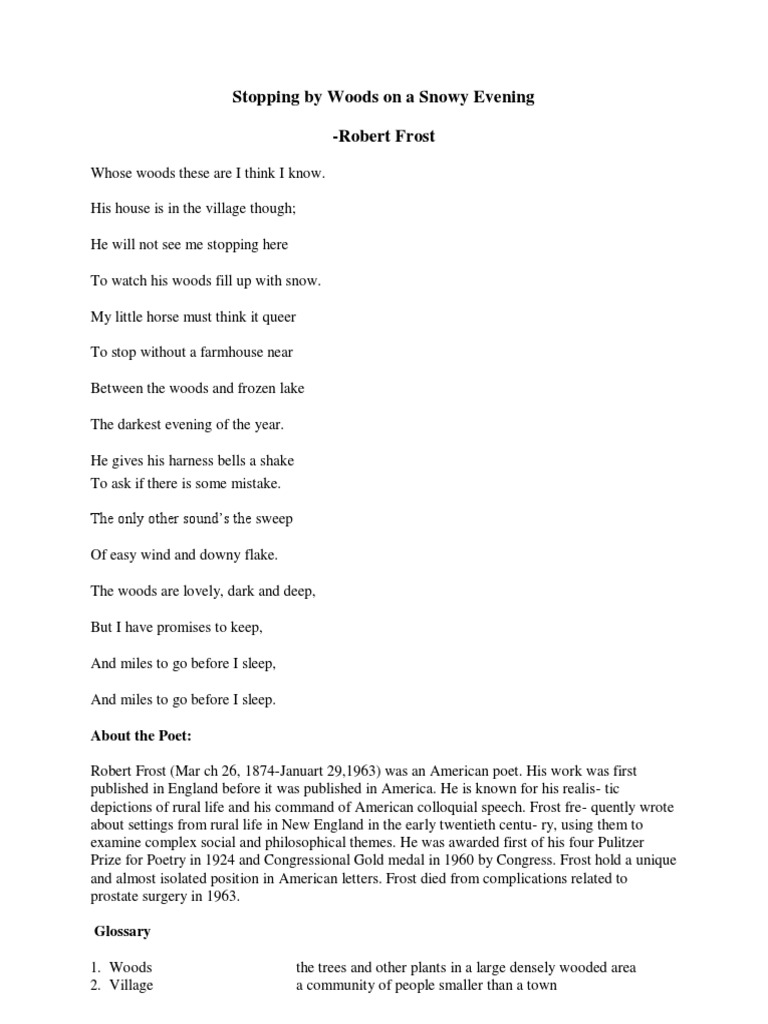 Stopping by Woods | PDF | Poetry