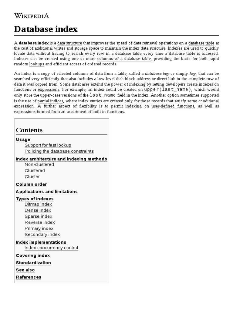 Database Index Pdf Pdf Database Index Computer Data