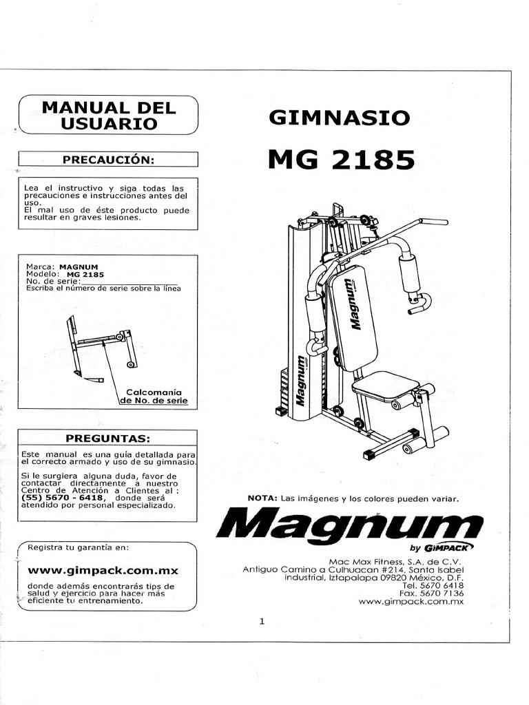 Gimnasio Magnum MG 2185 | PDF